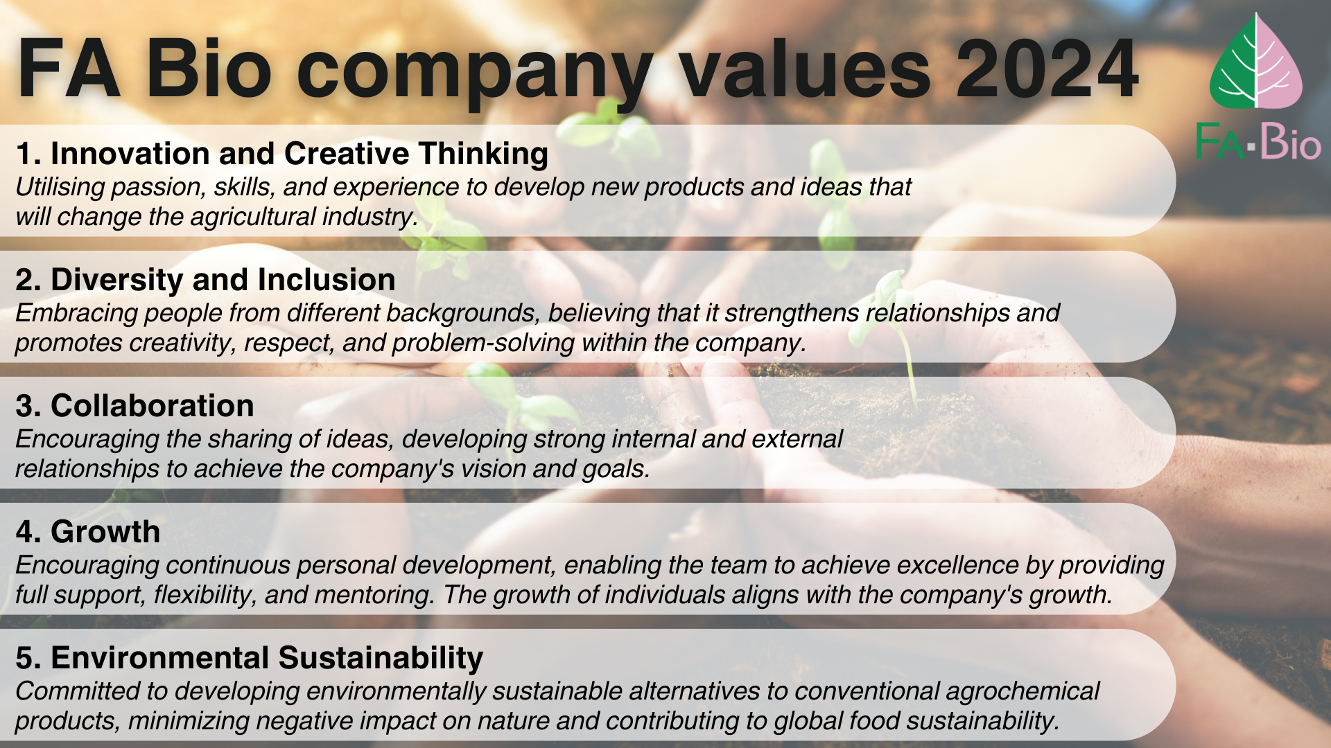 FA Bio Launches Their New Values! | Fa Bio